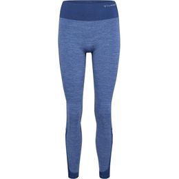 Hummel Leggings Hmlmt Shine Multisport Damen in BLUE INDIGO MELANGE | Gr.: L