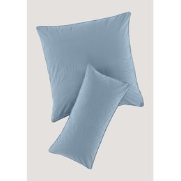 hessnatur Perkal Kissenbezug in graublau | Gr.: 40 x 40 cm