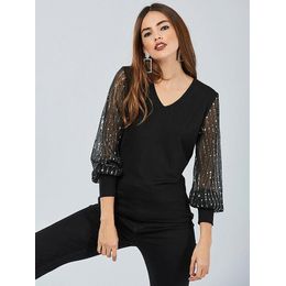 Milan Kiss Bluse in Schwarz - 70% | Größe L | Damen-blusen