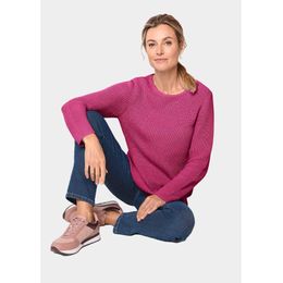 GOLDNER Baumwollpullover mit Patentgrobstrick in pink | Gr.: 38