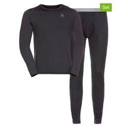 Odlo 2tlg. Funktionsw&auml;sche-Set "Merino" in Anthrazit - 52% | Gr&ouml;&szlig;e XXL | Herren-sportunterwaesche