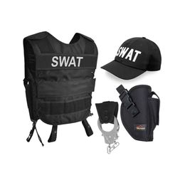 Normani Outdoor Sports Kost&uuml;m inkl. Weste mit Patch, Cap, Pistolenholster, Handschellen in SWAT | Gr.: M/L