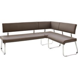 Eckbank MCA furniture, B:189cm H:86cm T:138cm, braun, 100% Leder, Küche, Sitzbänke, "Arco", Eckbank frei im Raum stellbar, Breite 200 cm, belastbar