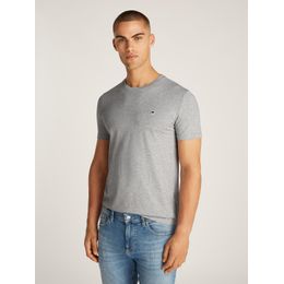 Tommy Jeans Herren T-Shirt "TJM XSLIM JASPE HTR TEE EXT", grau, Basic, Gr. XXXL, meliert, Single Jersey, Obermaterial: 60% Baumwolle, 40% Polyester,