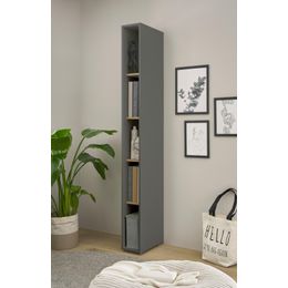 Aktenregal Inosign, B:20cm H:200cm T:40cm, grau, FSC-zertifizierter Holzwerkstoff, Regale, "CiTY/GiRON"