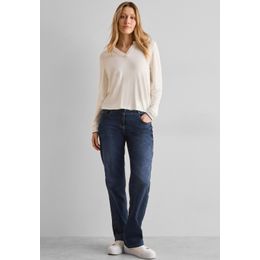 Cecil Damen Loose-fit-Jeans, blau, Gr. 36, unifarben, Jeans, 75% Baumwolle, 23% Polyester, 2% Elasthan, Jeans, im Loose Fit