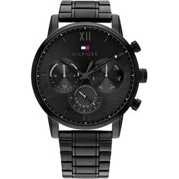 Tommy Hilfiger Herren Multifunktionsuhr "SULLIVAN", schwarz, Armbanduhren, Quarzuhr, Armbanduhr, Herrenuhr, Datum, Edelstahlarmband