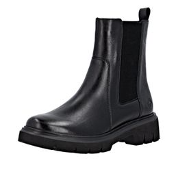 Remonte Damen Chelseaboots, Gr. 41, schwarz, Elastischer Einsatz, Leder, unifarben, Schuhe, Klassik-Stiefelette, Boots, Profilsohle, mit Anziehlasche