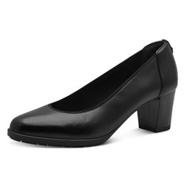 Tamaris Damen Pumps, Gr. 39, schwarz, Leder, Schuhe, Trichterabsatz, Abendschuh, Festtagsschuh in zeitloser Optik