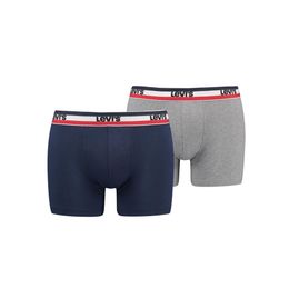 Levi's LEVI'S Herren Boxershorts "LEVIS MEN SPW LOGO BOXER BRIEF ORG 2P", Gr. L, blau, Obermaterial: 95% Baumwolle, 5% Elasthan, meliert, unifarben,