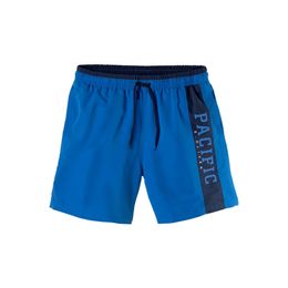 s.Oliver Herren Badeshorts, blau, Gr. S, unifarben mit Farbeinsatz, Polyester, Badehosen, in verschiedenen Unifarben
