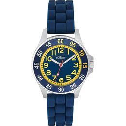 s.Oliver Kinder Quarzuhr, blau, Armbanduhren, Armbanduhr, Kinderuhr, analog, Silikonarmband, Geschenkidee