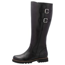 Remonte Damen Winterstiefel, Gr. 39, schwarz, Leder, unifarben, Schuhe, Blockabsatz, Stiefel, Langschaftstiefel mit Innenreißverschluss