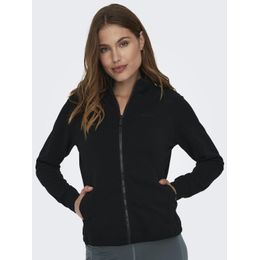 Only Play Damen Sweatjacke "ONPMELINA LS HN ZIP SWT NOOS", schwarz, Gr. M, unifarben, Sweatware, Obermaterial: 50% Baumwolle, 50% Polyester,