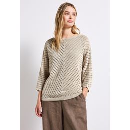 Street One Damen Strickpullovertusk cream, Gr. 40, unifarben, Web, 84% Baumwolle, 16% Nylon, Pullover, im soften Baumwoll-Mix