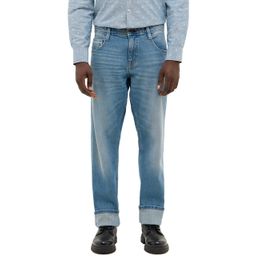 Mustang Herren Straight-Jeans "Herren Style Denver Straight"433 mittelblau, Gr. 34, unifarben, Denim/Jeans, 96% Baumwolle, 3% Polyester, 1% Elasthan,