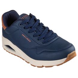 Skechers Damen Sneaker "UNO-SUITED ON AIR", Gr. 41, blau, Lederimitat, Veloursleder, Schuhe, Freizeitschuh, Halbschuh, Schn&uuml;rschuh mit modischer