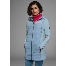 Kangaroos Damen Langjacke, blau, Gr. 38, kontrastfarbene Details, unifarben, Fleece, Obermaterial: 100% Polyester. Futter: 100% Polyester.