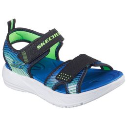Skechers Kids Kinder Sandale "MICROSPEC-SPLASH", Gr. 30, bunt, Lederimitat, kontrastfarbene Details, Schuhe, leichte Sandale mit Klettverschluss,