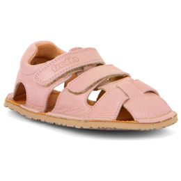 froddo Kinder Barfußschuh "Sandale Flexy Avi", Gr. 24, rosa, Leder, unifarben, Schuhe, Sommerschuh, Poolslides, Klettschuh, mit zwei Klettverschlüsse