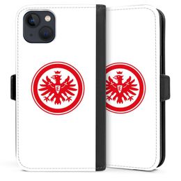 DeinDesign iPhone 13 Handy Klapph&uuml;lle Handyh&uuml;lle aus Kunst Leder schwarz Flip Case Official Licensed Product Sge Eintracht Frankfurt Sideflip mit Lasche