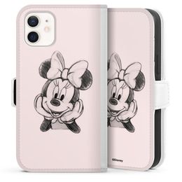 DeinDesign iPhone 12 mini Handy Klapph&uuml;lle Handyh&uuml;lle aus Kunst Leder wei&szlig; Flip Case Disney Minnie Mouse Official Licensed Product Sideflip mit Lasche