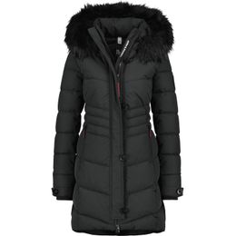 alife and kickin ALIFE & KICKIN Damen Winterjacke "Damen AmaliaAK A", schwarz, Gr. S, 100% Polyester, Jacken, Lange gef&uuml;tterte Damenwinterjacke mit abnehmbarer