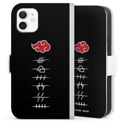 DeinDesign iPhone 12 mini Handy Klapph&uuml;lle Handyh&uuml;lle aus Kunst Leder wei&szlig; Flip Case Naruto Shippuden Official Licensed Product Akatsuki Sideflip mit Lasche
