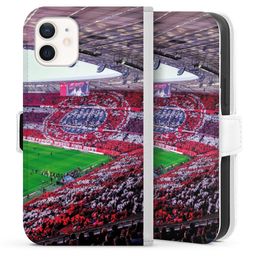 DeinDesign iPhone 12 mini Handy Klapph&uuml;lle Handyh&uuml;lle aus Kunst Leder wei&szlig; Flip Case Stadium Fcb Fc Bayern M&uuml;nchen Sideflip mit Lasche