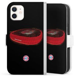 DeinDesign iPhone 12 mini Handy Klapph&uuml;lle Handyh&uuml;lle aus Kunst Leder wei&szlig; Flip Case Fcb Fc Bayern M&uuml;nchen Official Licensed Product Stadium Sideflip mit Lasche