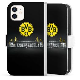 DeinDesign iPhone 12 mini Handy Klapph&uuml;lle Handyh&uuml;lle aus Kunst Leder wei&szlig; Flip Case Borussia Dortmund Stadium Bvb Sideflip mit Lasche