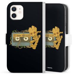 DeinDesign iPhone 12 mini Handy Klapph&uuml;lle Handyh&uuml;lle aus Kunst Leder wei&szlig; Flip Case Guardians Of The Galaxy Groot Marvel Sideflip mit Lasche