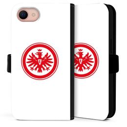 DeinDesign iPhone 16e Handy Klapph&uuml;lle Handyh&uuml;lle aus Kunst Leder schwarz Flip Case Official Licensed Product Sge Eintracht Frankfurt Sideflip mit Lasche