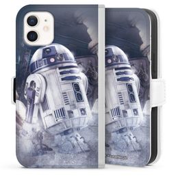 DeinDesign iPhone 12 mini Handy Klapph&uuml;lle Handyh&uuml;lle aus Kunst Leder wei&szlig; Flip Case Robot Merchandise Star Wars Sideflip mit Lasche