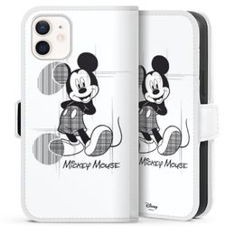 DeinDesign iPhone 12 mini Handy Klapph&uuml;lle Handyh&uuml;lle aus Kunst Leder wei&szlig; Flip Case Official Licensed Product Mickey Mouse Disney Sideflip mit Lasche