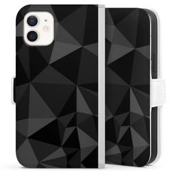 DeinDesign iPhone 12 mini Handy Klapph&uuml;lle Handyh&uuml;lle aus Kunst Leder wei&szlig; Flip Case Abstract Muster Geometric Sideflip mit Lasche