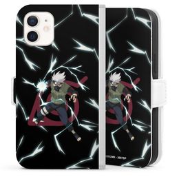 DeinDesign iPhone 12 mini Handy Klapph&uuml;lle Handyh&uuml;lle aus Kunst Leder wei&szlig; Flip Case Naruto Shippuden Official Licensed Product Kakashi Sideflip mit Lasche