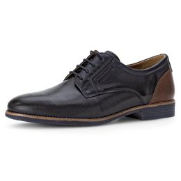 Pius Gabor Damen Schn&uuml;rschuh, Gr. 10, blau, Glattleder, Schuhe, Blockabsatz, Festtagsschuh, Businessschuh G-Weite (=weit)