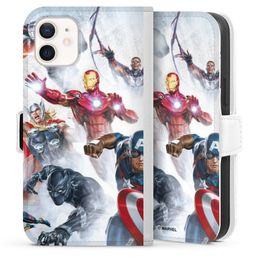 DeinDesign iPhone 12 mini Handy Klapph&uuml;lle Handyh&uuml;lle aus Kunst Leder wei&szlig; Flip Case Marvel Avengers Official Licensed Product Sideflip mit Lasche