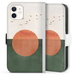 DeinDesign iPhone 12 mini Handy Klapph&uuml;lle Handyh&uuml;lle aus Kunst Leder wei&szlig; Flip Case Sunshine Bird Sunset Sideflip mit Lasche