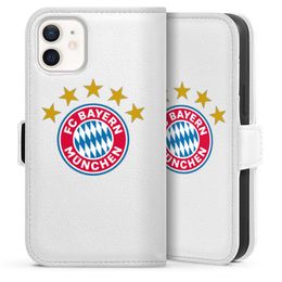 DeinDesign iPhone 12 mini Handy Klapph&uuml;lle Handyh&uuml;lle aus Kunst Leder wei&szlig; Flip Case Star Fc Bayern M&uuml;nchen Fcb Sideflip mit Lasche
