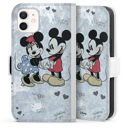 DeinDesign iPhone 12 mini Handy Klapph&uuml;lle Handyh&uuml;lle aus Kunst Leder wei&szlig; Flip Case Vintage Disney Sideflip mit Lasche