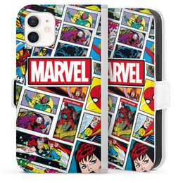 DeinDesign iPhone 12 mini Handy Klapph&uuml;lle Handyh&uuml;lle aus Kunst Leder wei&szlig; Flip Case Muster Comic Marvel Sideflip mit Lasche