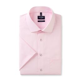 OLYMP Herren Kurzarmhemd "Luxor modern fit", rosa, Gr. 41, Web, Obermaterial: 100% Baumwolle, Hemden