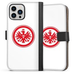 DeinDesign iPhone 13 Pro Max Handy Klapph&uuml;lle Handyh&uuml;lle aus Kunst Leder schwarz Flip Case Official Licensed Product Sge Eintracht Frankfurt Sideflip mit langer 