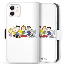 DeinDesign iPhone 12 mini Handy Klapph&uuml;lle Handyh&uuml;lle aus Kunst Leder wei&szlig; Flip Case Peanuts Kindheit Merchandise Sideflip mit Lasche