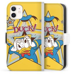 DeinDesign iPhone 12 mini Handy Klapph&uuml;lle Handyh&uuml;lle aus Kunst Leder wei&szlig; Flip Case Donald Duck Disney Official Licensed Product Sideflip mit Lasche