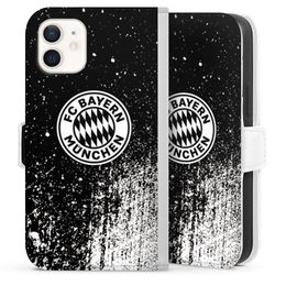 DeinDesign iPhone 12 mini Handy Klapph&uuml;lle Handyh&uuml;lle aus Kunst Leder wei&szlig; Flip Case Fc Bayern M&uuml;nchen Official Licensed Product Fcb Sideflip mit Lasche