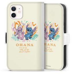 DeinDesign iPhone 12 mini Handy Klapph&uuml;lle Handyh&uuml;lle aus Kunst Leder wei&szlig; Flip Case Official Licensed Product Lilo & Stitch Disney Sideflip mit Lasche