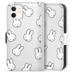 DeinDesign iPhone 12 mini Handy Klapph&uuml;lle Handyh&uuml;lle aus Kunst Leder wei&szlig; Flip Case Muster Miffy Transparent Sideflip mit Lasche